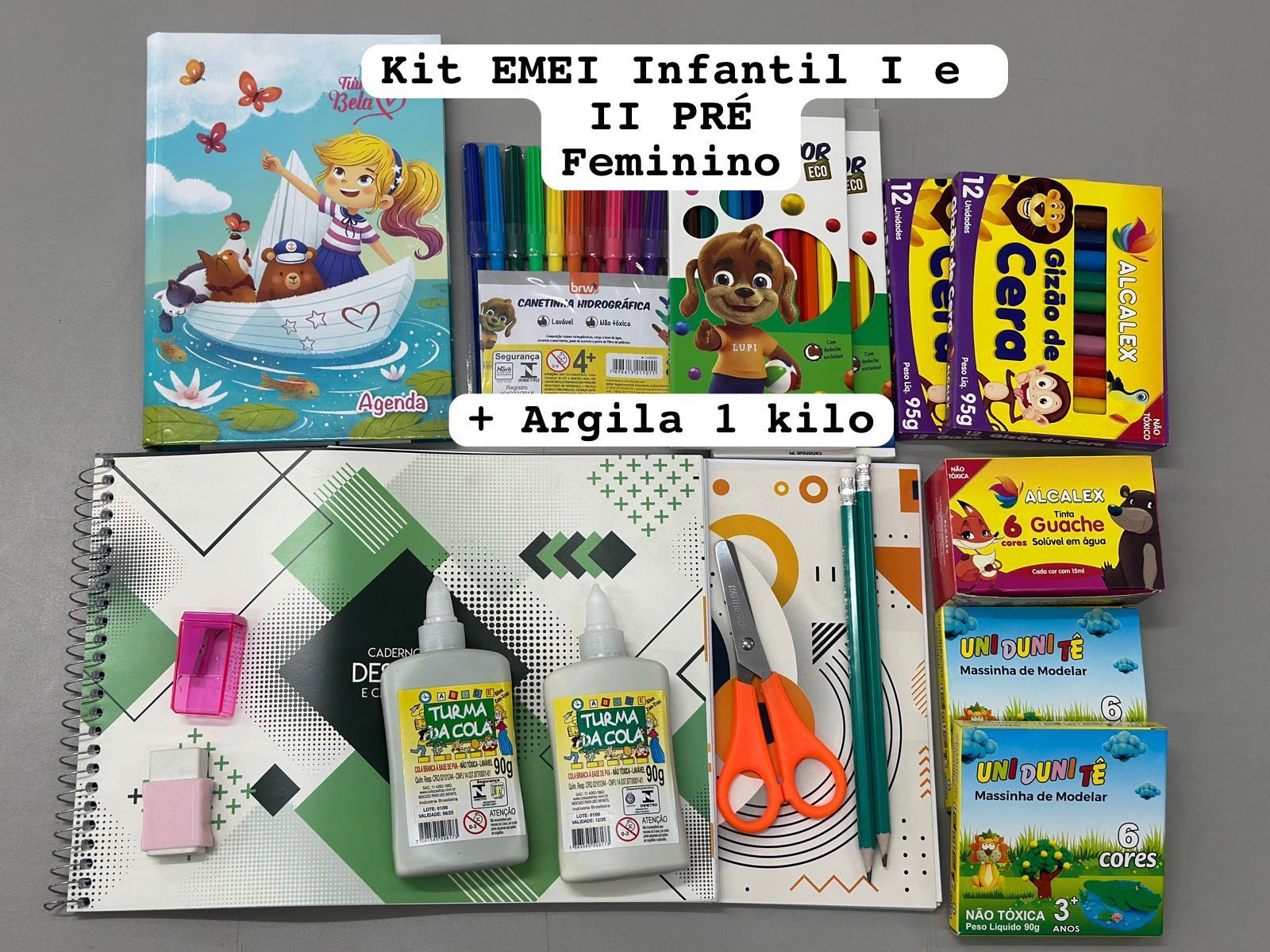 Kit Educação Infantil I e II - EMEI (PRÉ) - Feminino - Loja Barretos ...