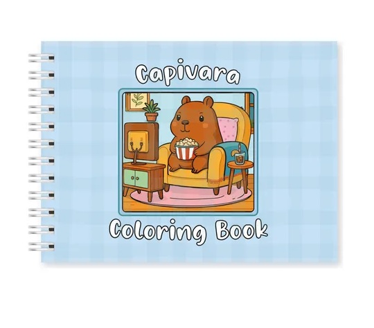 livro de colorir capivara 50 folhas capa dura 180g caderno azul - Loja ...